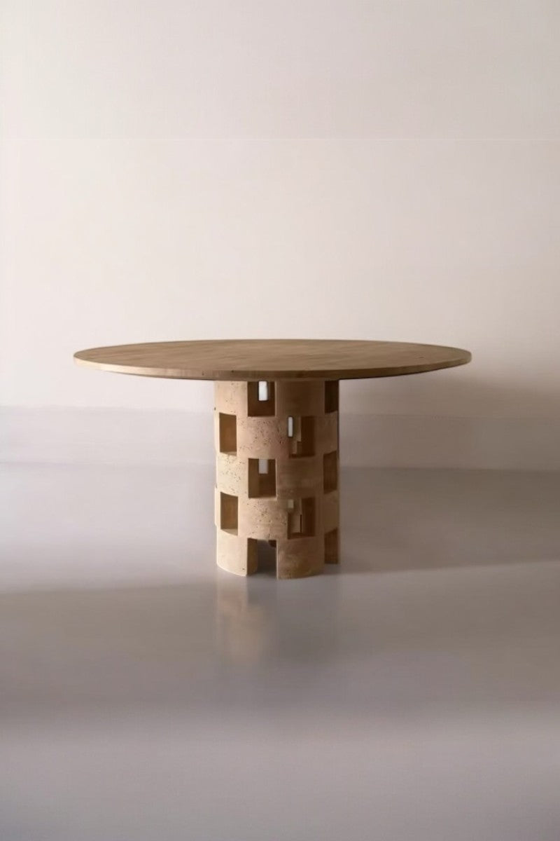 ALMA TABLE IN TRAVERTINE