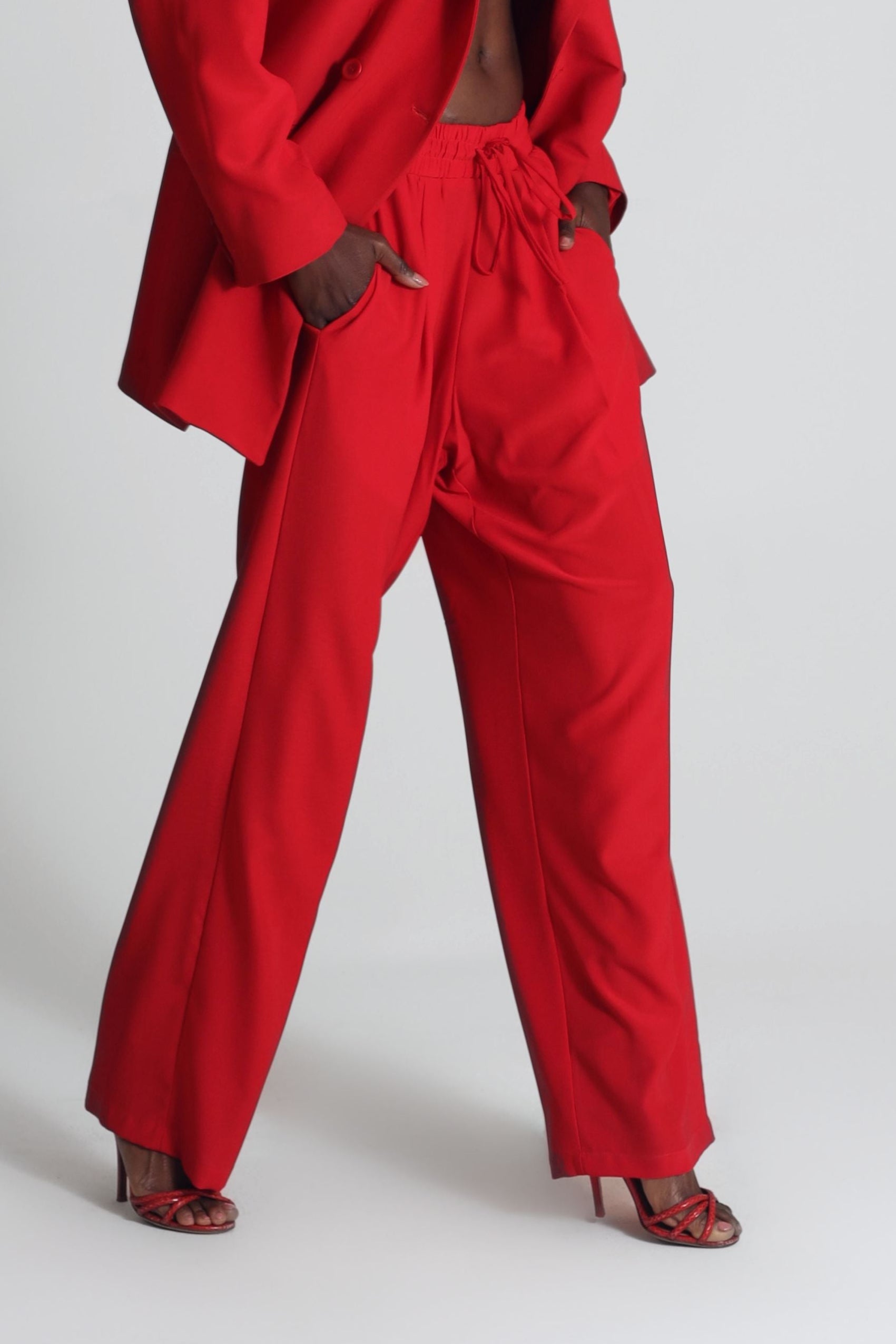 WIDE LEG RED PANT